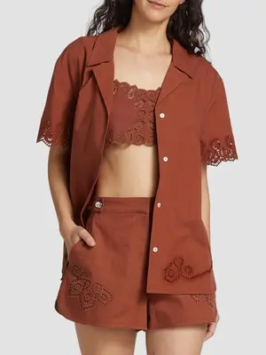 Tanya Taylor Taytum Cotton Button-front Top
