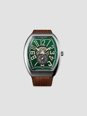 Franck Muller Colorado Grand Vanguard Titanium & Leather Watch - Green