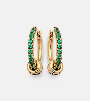 SPINELLI KILCOLLIN Ara Hoop Earrings With Emeralds In 18kt Yellow - Gold