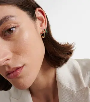 SPINELLI KILCOLLIN 18kt Yellow Emerald Hoop Earrings - Gold