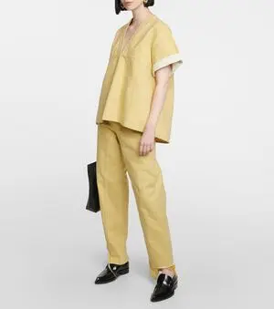 JIL SANDER High-rise Wide-leg Jeans - Yellow