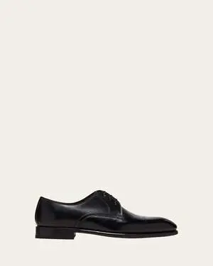 Bontoni Umberto Leather Derby Shoes - Black