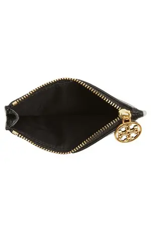 Tory Burch Miller Zip Leather Card Case - Black