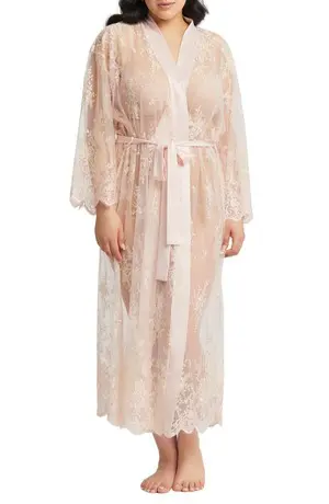 Rya Collection Darling Sheer Lace Robe Blush
