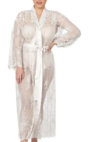 Rya Collection Darling Sheer Lace Robe Ivory