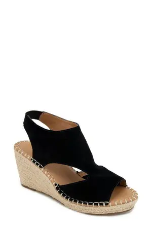 Gentle Souls By Kenneth Cole Cody Espadrille Wedge Sandal - Black