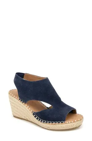 Gentle Souls By Kenneth Cole Cody Espadrille Wedge Sandal - Navy Suede