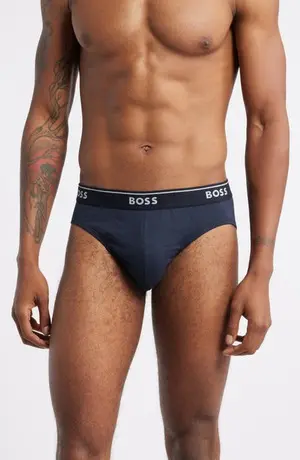 BOSS 3-pack Assorted Classic Cotton Briefs - Open Blue