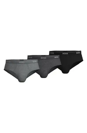 BOSS 3-pack Assorted Classic Cotton Briefs Open Grey