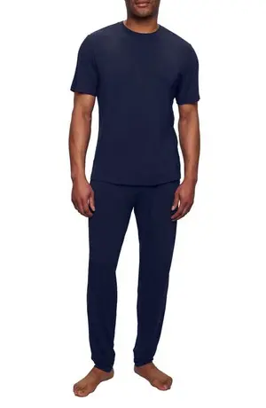 Eberjey Henry Stretch Tencel® Modal Short Sleeve Pajamas Navy