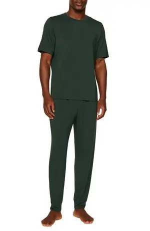 Eberjey Henry Stretch Tencel® Modal Short Sleeve Pajamas Pine