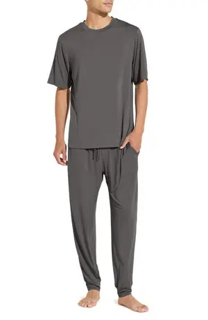 Eberjey Henry Stretch Tencel® Modal Short Sleeve Pajamas Storm Gray