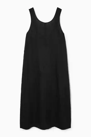 Cos Gathered Linen Midi Dress