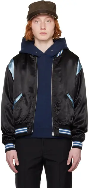 Visvim Visvim Black Douglas Stadium Bomber Jacket - Black