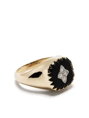 Pascale Monvoisin 9kt Yellow Pierrot Diamond Signet Ring - Gold