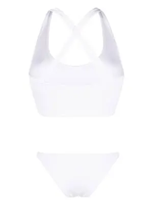 Attico Logo Patch Ribbed Bikini