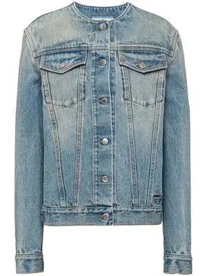 Prada Denim Blouson Jacket - Blue