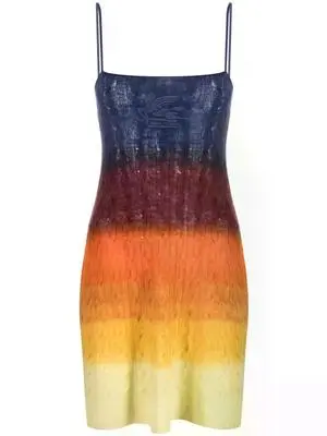 Etro Ombré Cable Knit Mini Dress - Blue