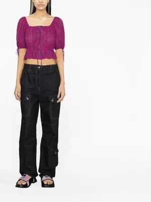 GANNI Broderie Anglaise Crop Top