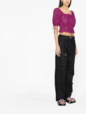GANNI Broderie Anglaise Crop Top