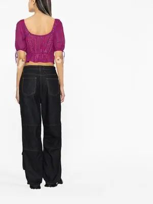 GANNI Broderie Anglaise Crop Top