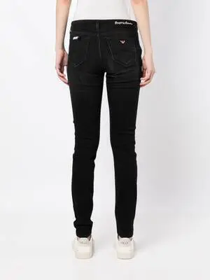Emporio Armani Embroidered Logo Skinny Jeans