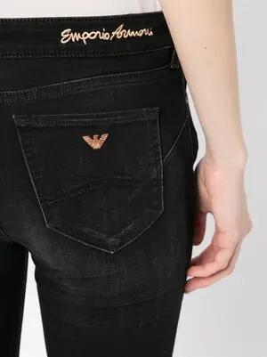 Emporio Armani Embroidered Logo Skinny Jeans