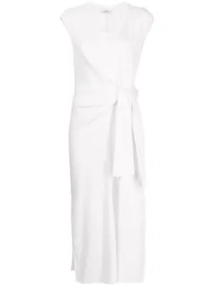 Goen.j Twist-detail Midi Dress - White