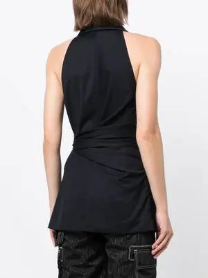 Goen.j Knot-detailed Sleeveless Blazer - Black