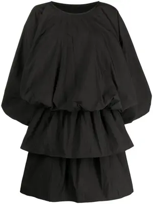 Goen.j Balloon Sleeve Poplin Mini Dress - Black