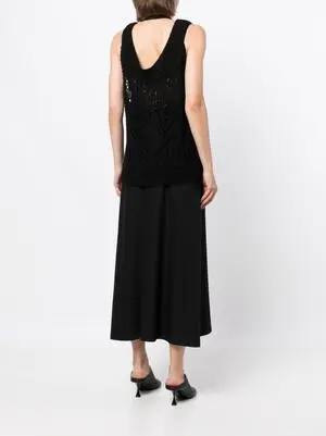 Goen.j Crochet-panel Layered Midi Dress