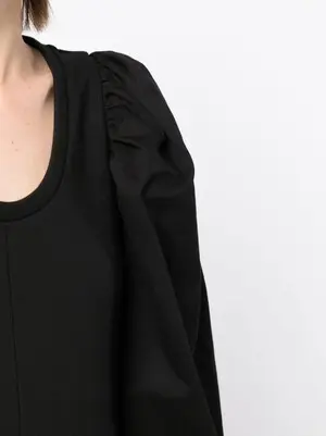 Goen.j Flared Puff-sleeve Ankle-length Dress - Black