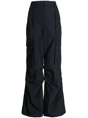 Goen.j Detachable-panel Wide-leg Cargo Trousers - Blue