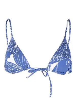 ERES Carlos Bird-print Bikini Top - Blue