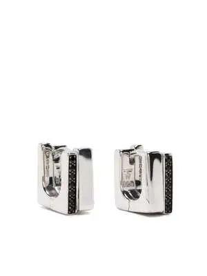 Tom Wood Sterling Step Spinel Huggie Earrings - Silver