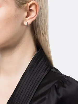 Tom Wood Sterling Step Spinel Huggie Earrings
