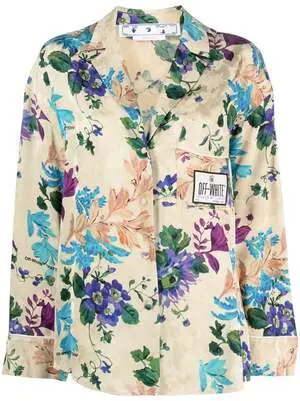 Off-white Floral Shirts For Women