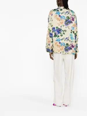 Off-White Floral Print Long-sleeve Shirt