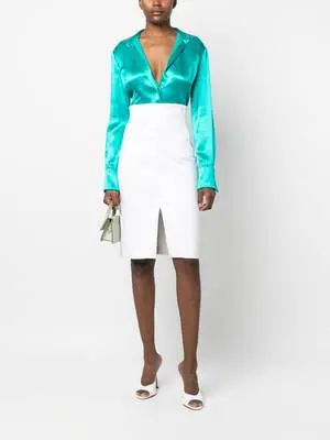 GENNY Stud-embellished Satin Shirt