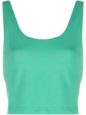 Rlx Ralph Lauren Scoop-neck Cropped Tank Top - Green