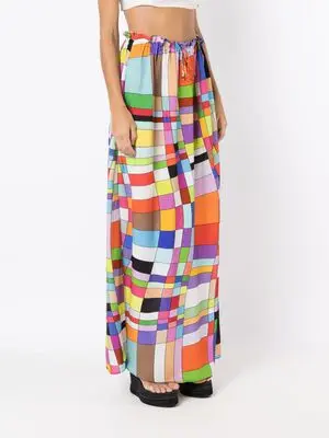 AMIR SLAMA Geometric-print Maxi Skirt
