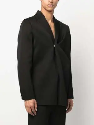 BIANCA SAUNDERS Gathered Single-breasted Blazer