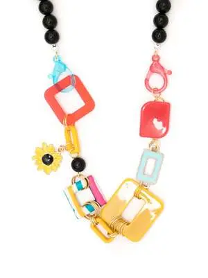 AMIR SLAMA Floral Appliqué Necklace - Multicolour