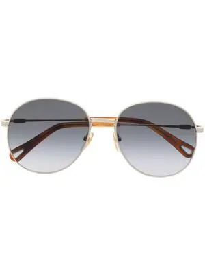 Chloé Logo-engraved Sunglasses - Gold