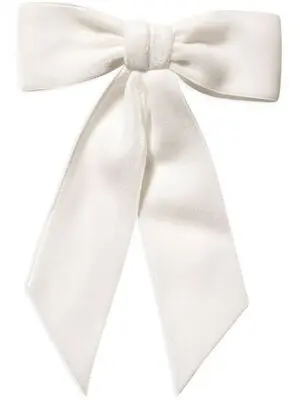 JENNIFER BEHR Large Velvet Bow Barrette - Neutrals