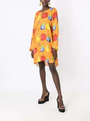 AMIR SLAMA Fruit-print Mini Shift Dress