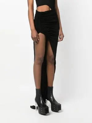 Rick Owens Asymmetric Maxi Skirt - Black