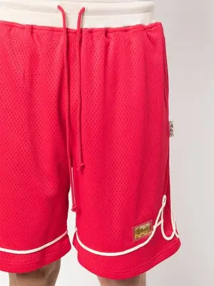 ADVISORY BOARD CRYSTALS Logo-appliqué Track Shorts - Red