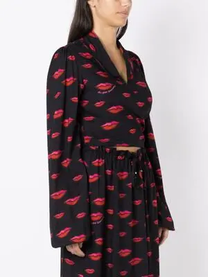 AMIR SLAMA Lips-print Shirt