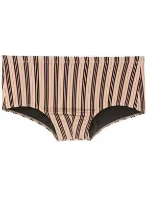 AMIR SLAMA Stripe-print Swimming Trunks - Brown